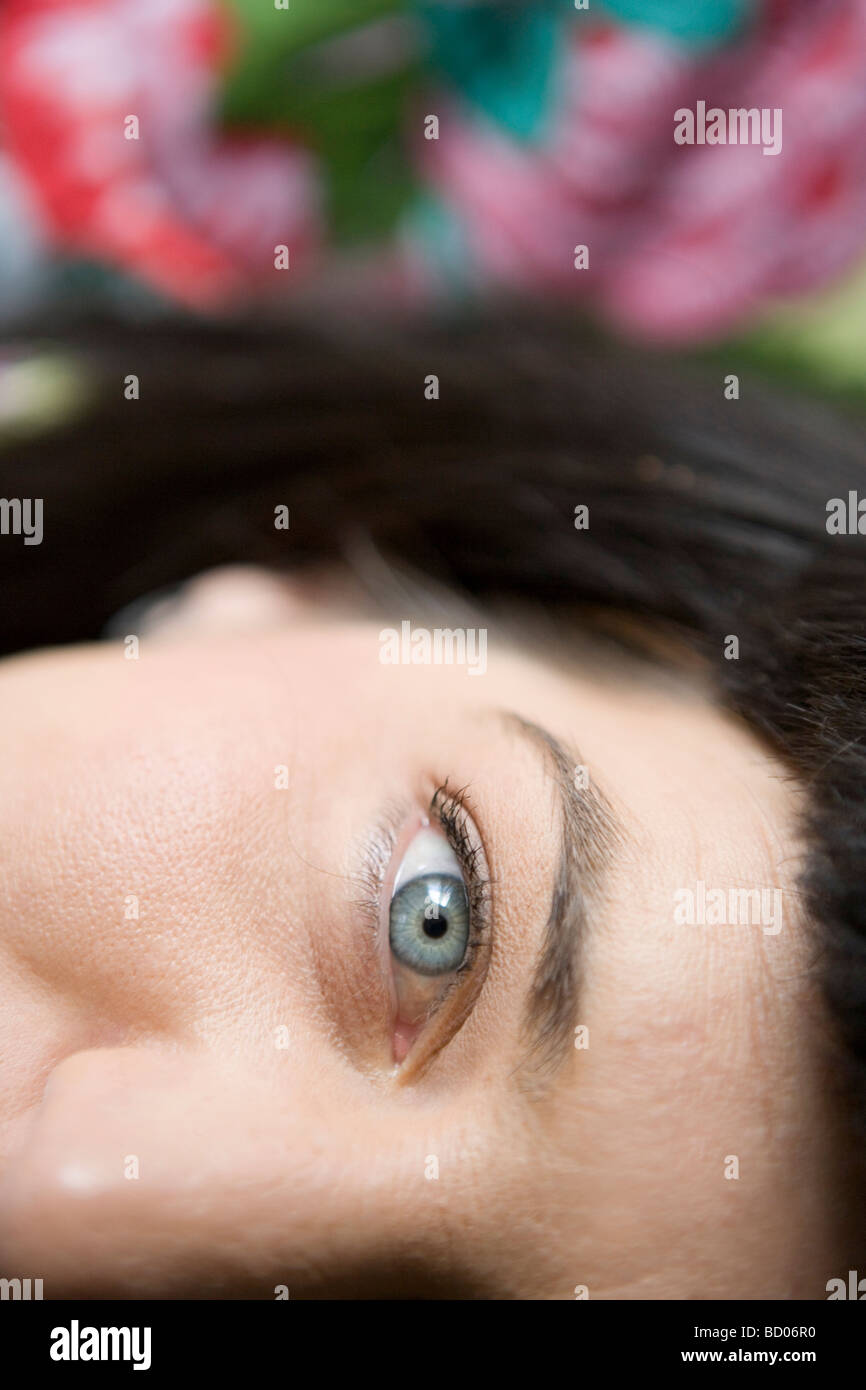 close up of woman's eye, wide awake, looking at camera Stock Photo - Alamy