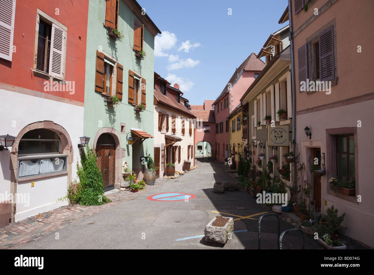 Soultz Alsace France Europe Traditional houses with shuttered windows ...