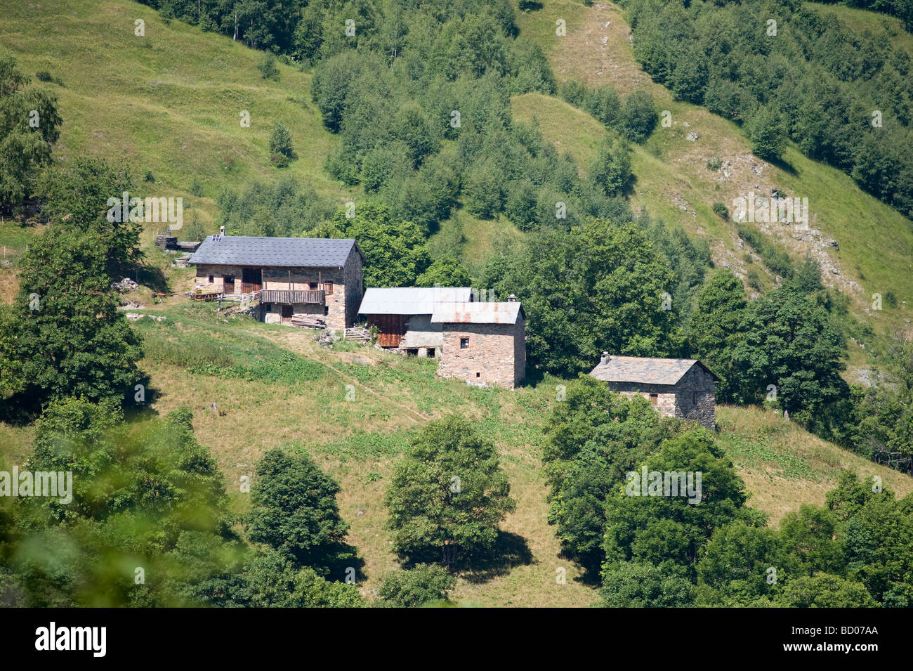 Traditional alpine farm Belleville Les Trois Vallees French alps Stock ...