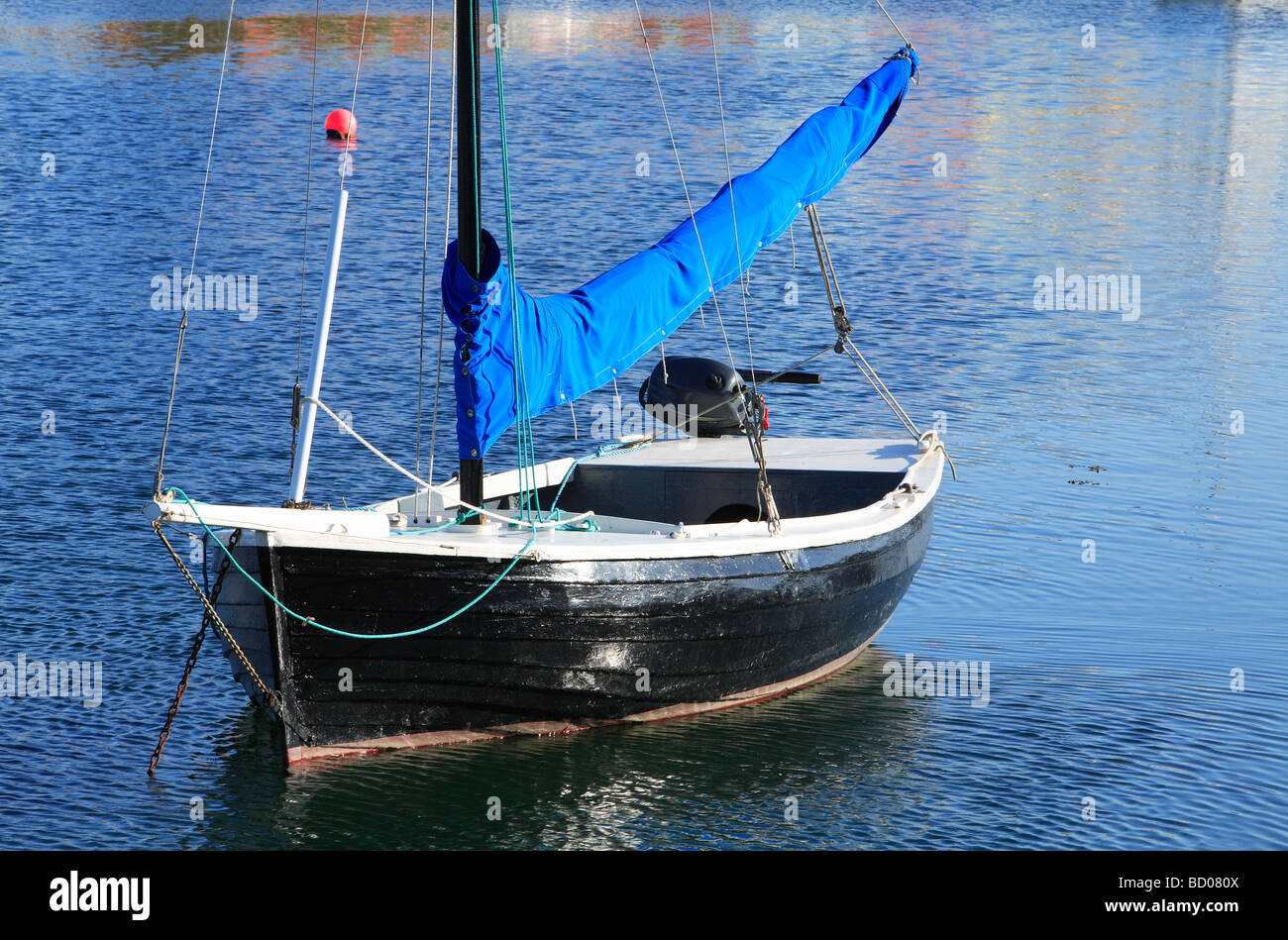 Sailboat at anchor Stock Photo - Alamy