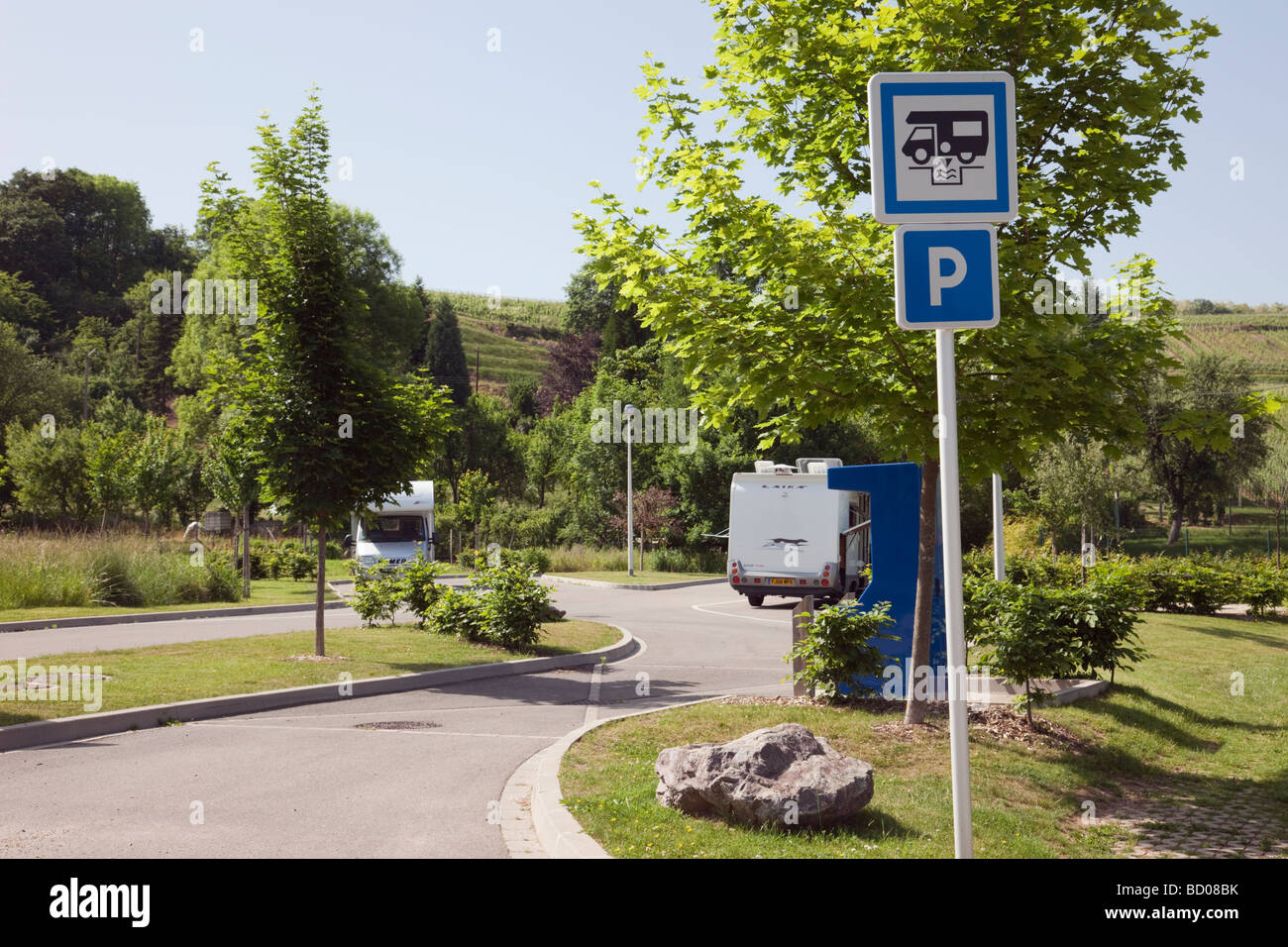 Haut Rhin Alsace France Europe. French Aire with self service sanitary ...
