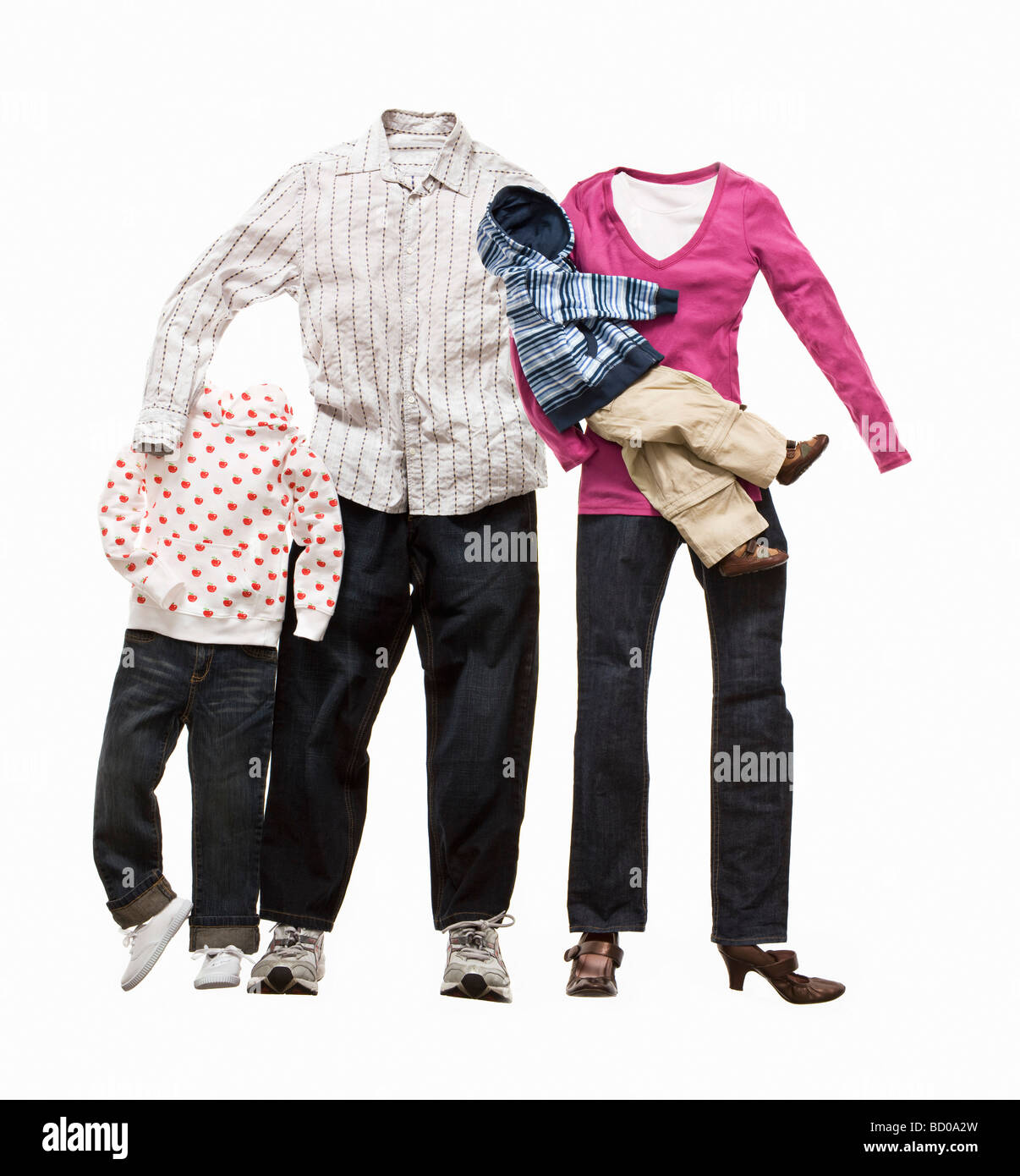 A family made from clothes Stock Photo - Alamy