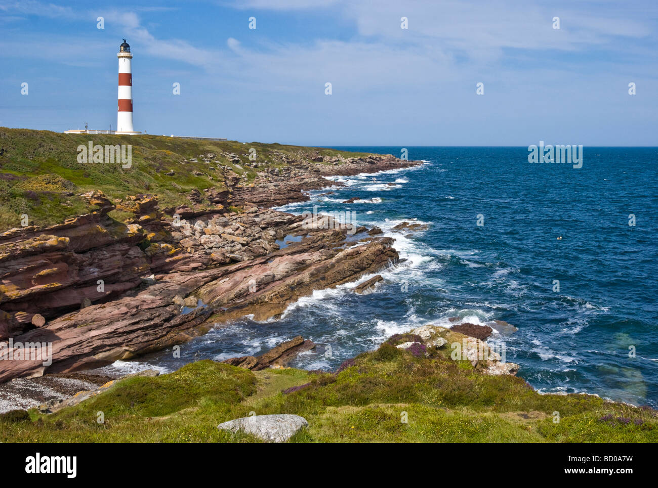 Tarbat Ness Lighthouse at Tarbat Ness near Portmahomack in Easter Ross ...