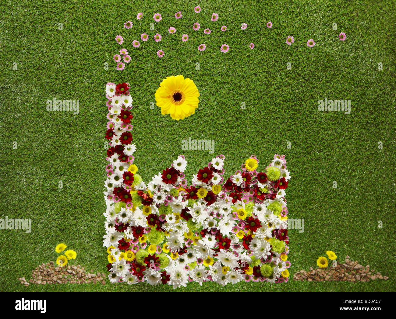 A factory made out of flowers Stock Photo - Alamy
