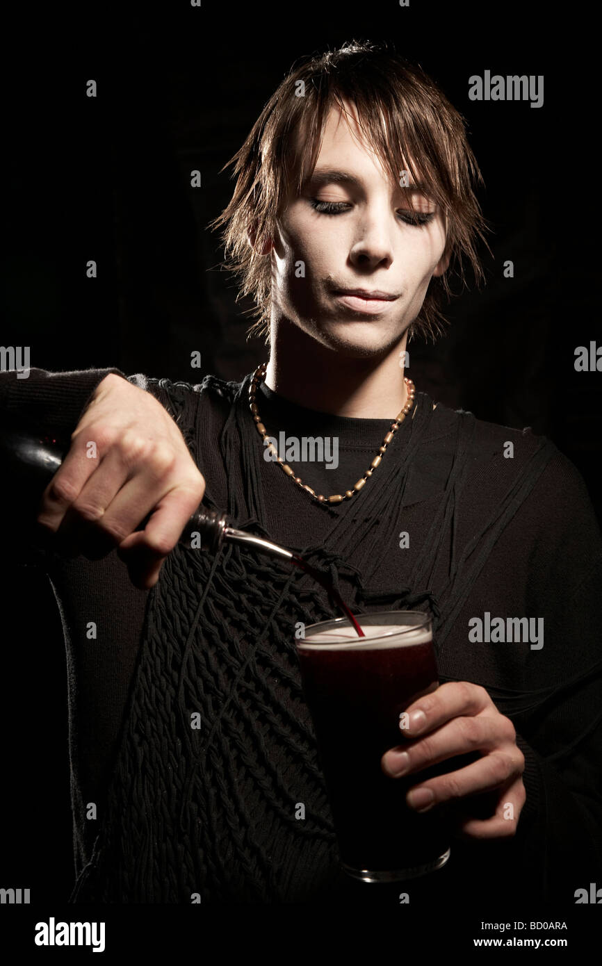 Studio character portrait of goth barman Stock Photo - Alamy