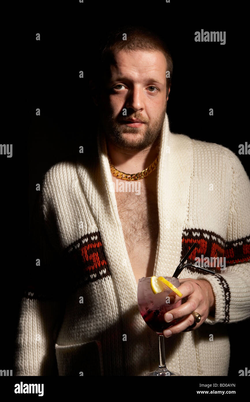 studio character portrait, northern man, drinking, cocktail Stock Photo ...