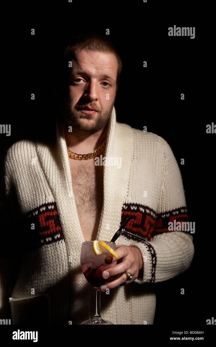 Studio character portrait, Northern man drinking a cocktail Stock Photo ...