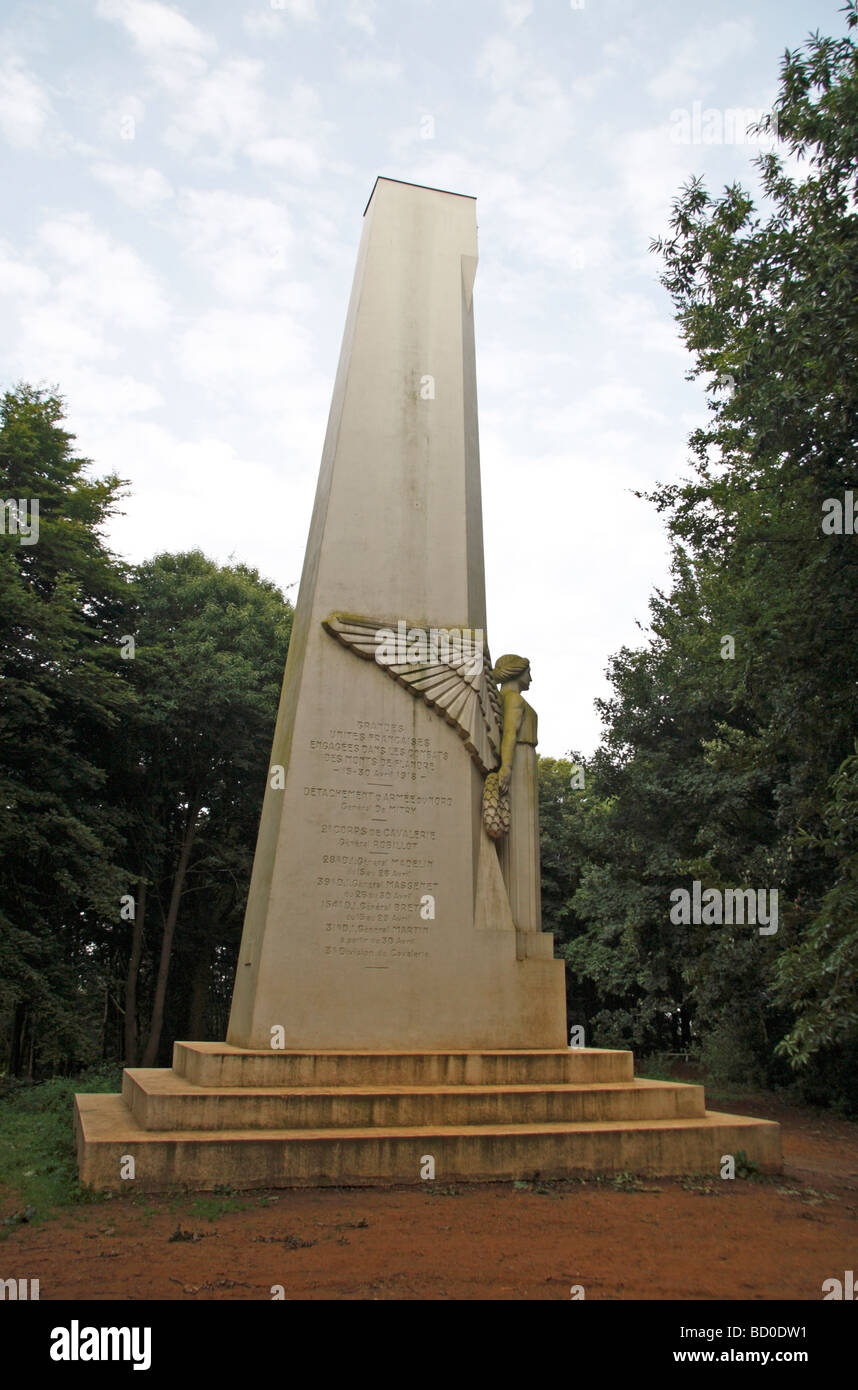 The 60 ft high Memorial to French Soldiers, Mount (Mont) Kemmel near ...