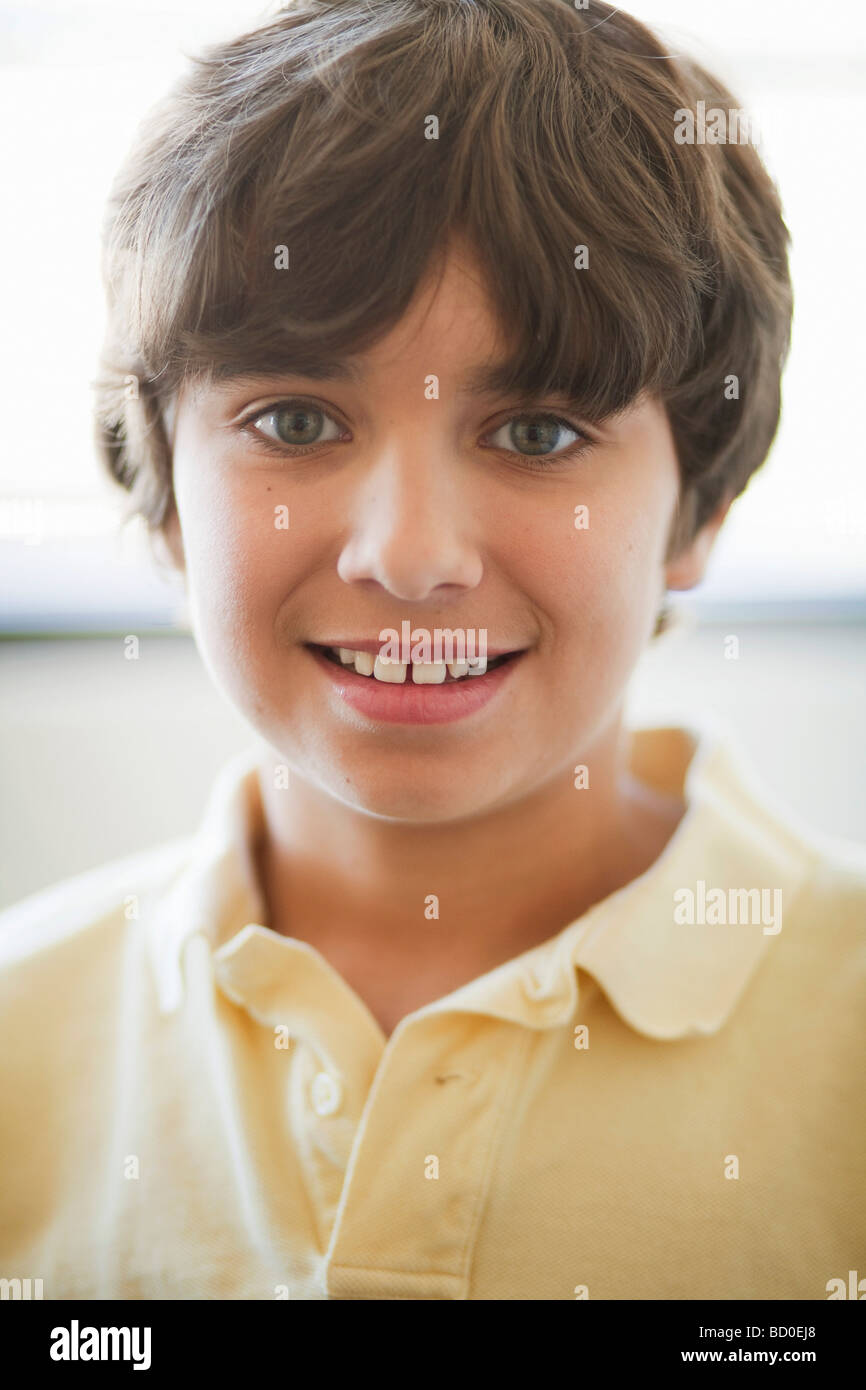 Boy smiling, close up Stock Photo - Alamy