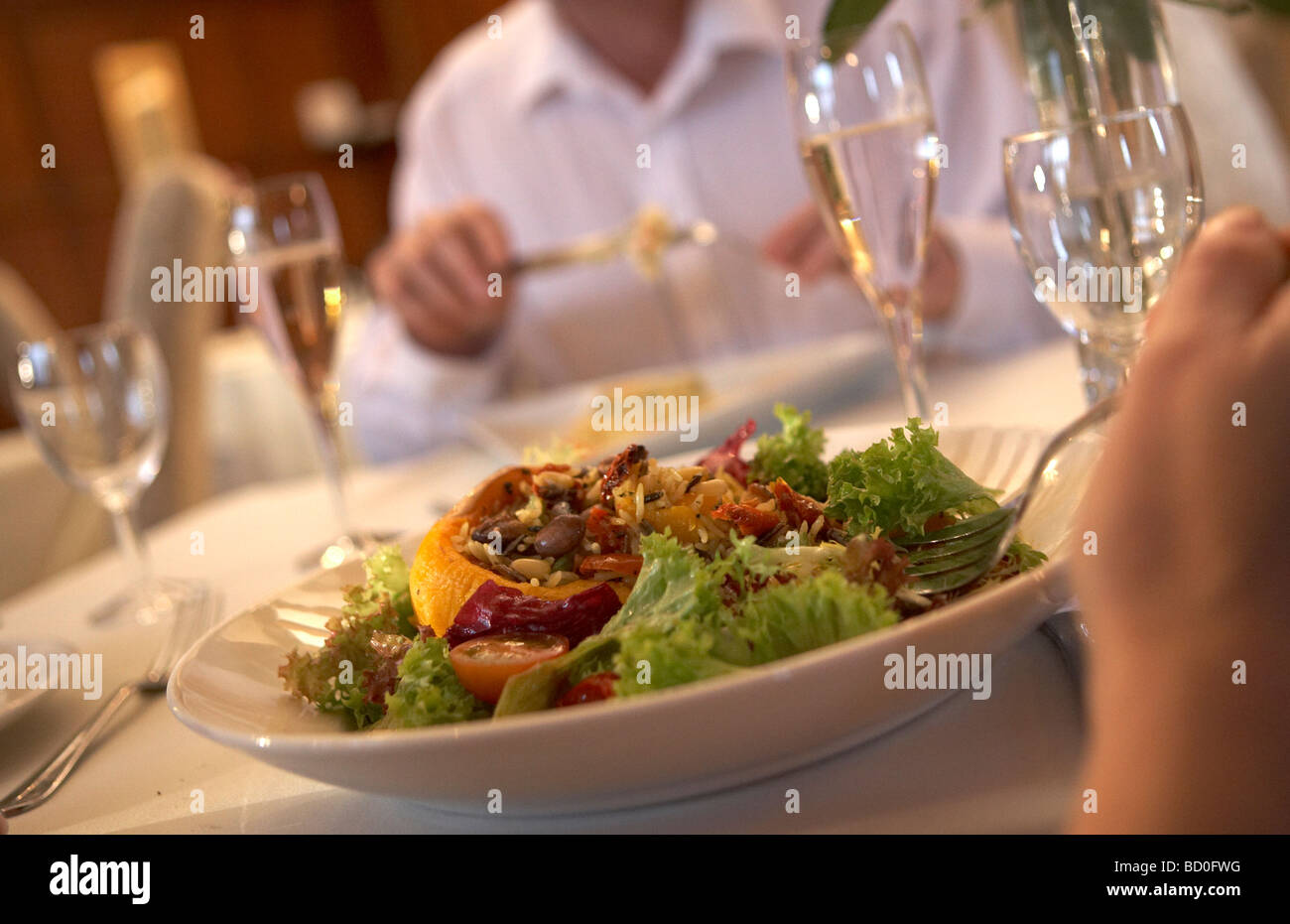 PLATED MEAL IN RESTAURANT Stock Photo - Alamy
