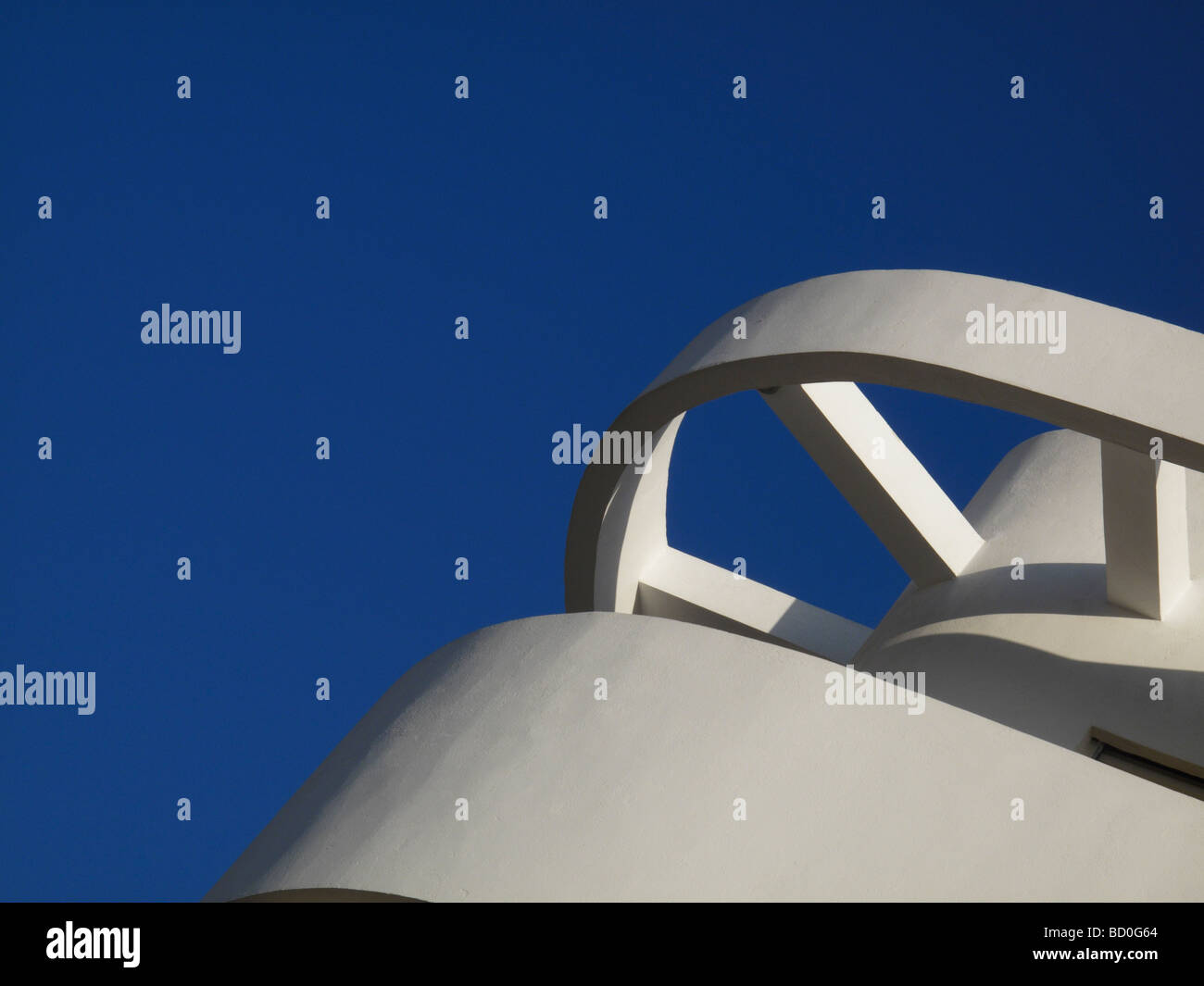 Protruding streamline balcony and a thin curved concrete shade of an ...