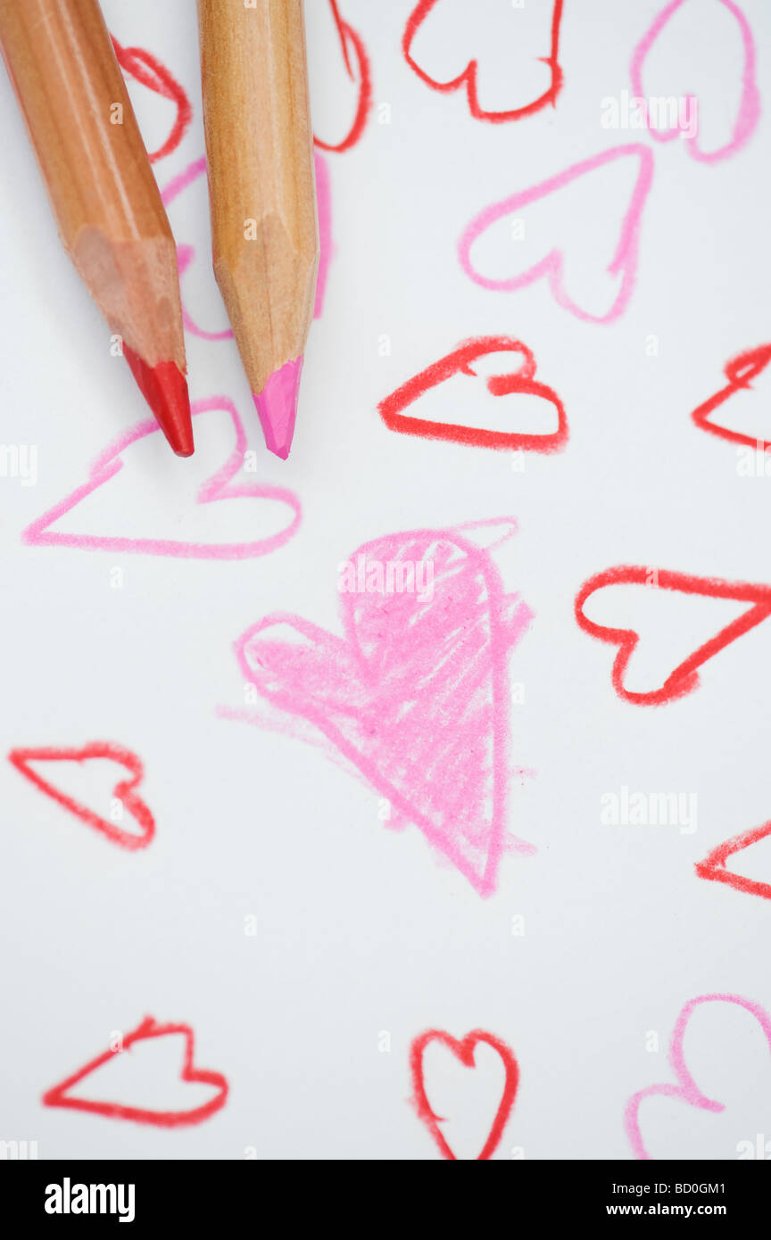 Pink heart drawing hi-res stock photography and images - Alamy