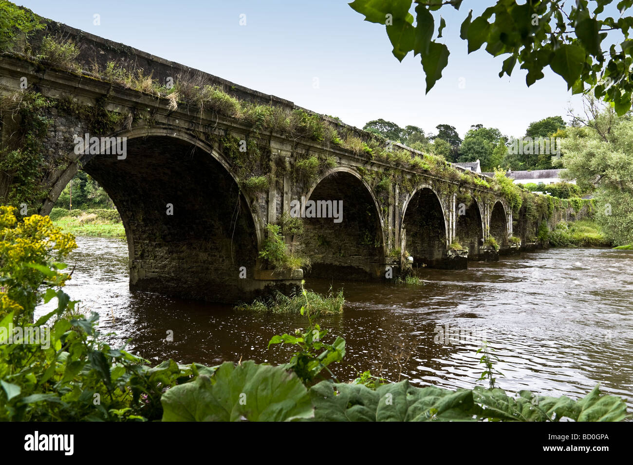 The ten arch stone bridge spanning the River Nore, Inistioge, County ...