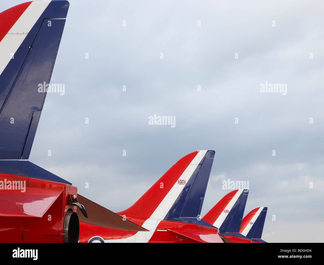 red arrows, lined up and waiting to take off on the runway Stock Photo ...