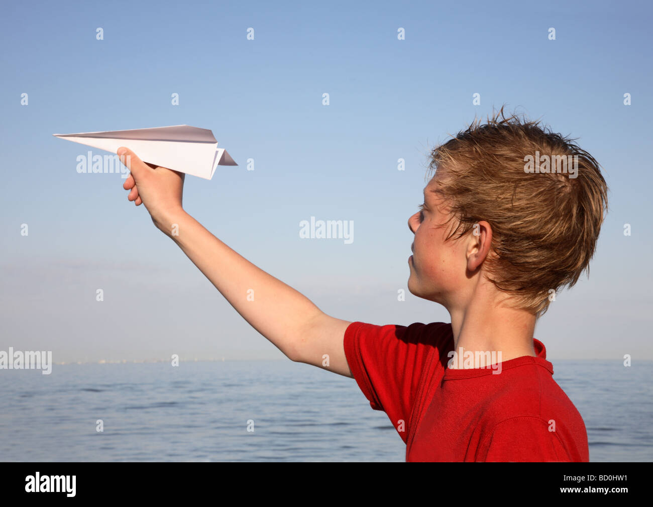 Boy Launching Airplane High Resolution Stock Photography and Images - Alamy
