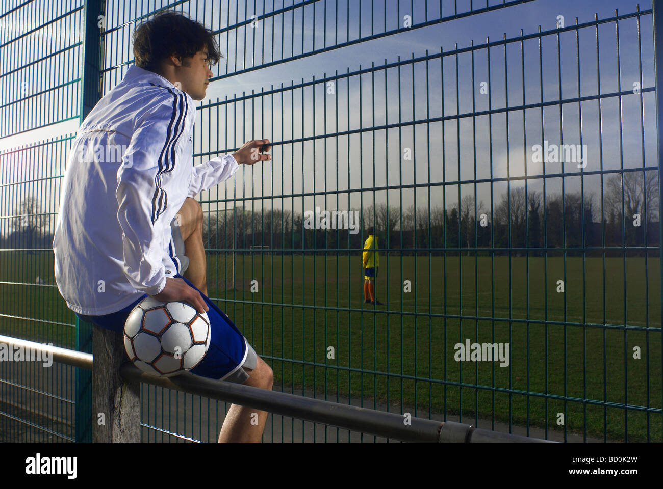 man watching football Stock Photo - Alamy