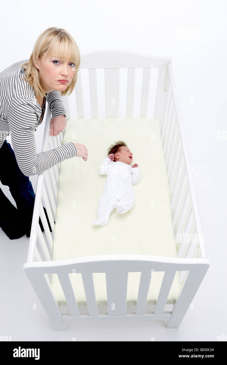 Unhappy mother with newborn baby hi-res stock photography and images ...