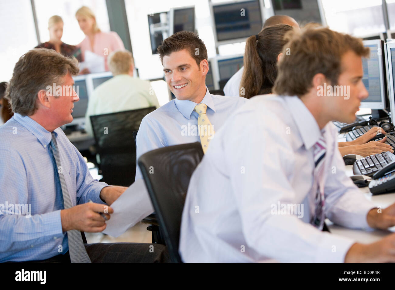 Stock Traders At Work Stock Photo - Alamy