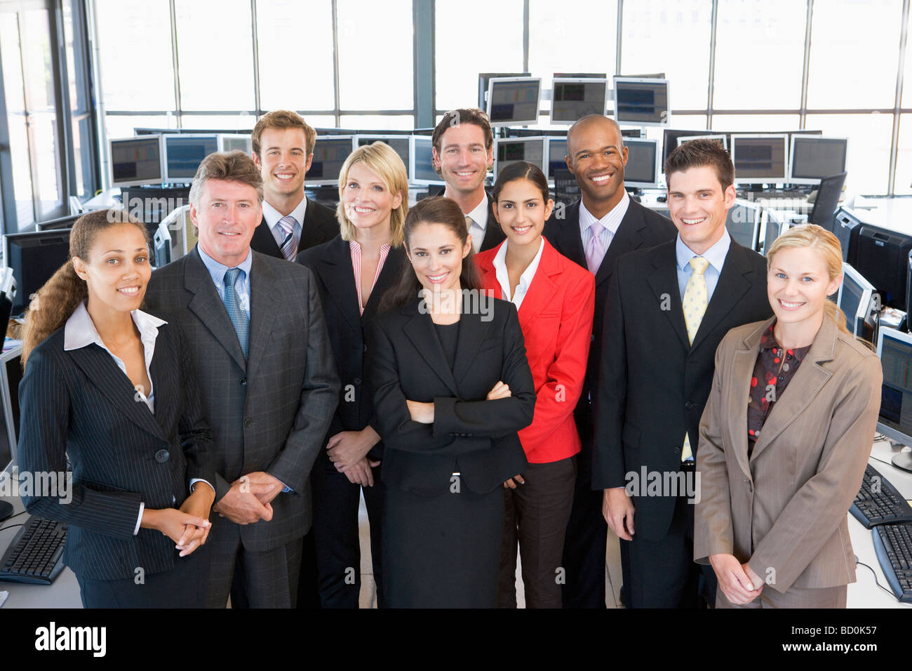 Group Shot Of Stock Traders Stock Photo - Alamy
