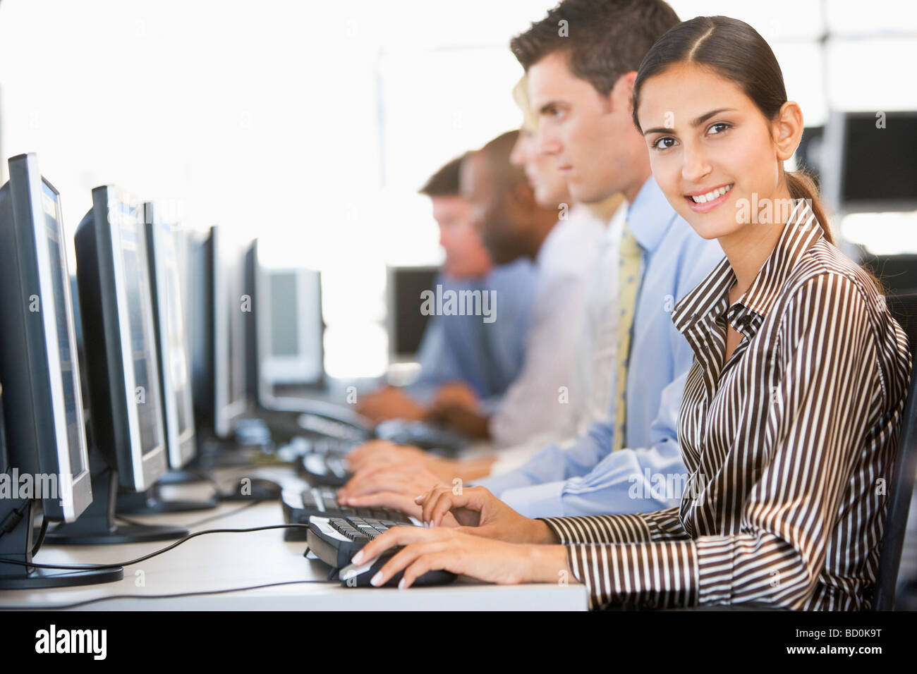 Team Of Stock Traders At Work Stock Photo - Alamy