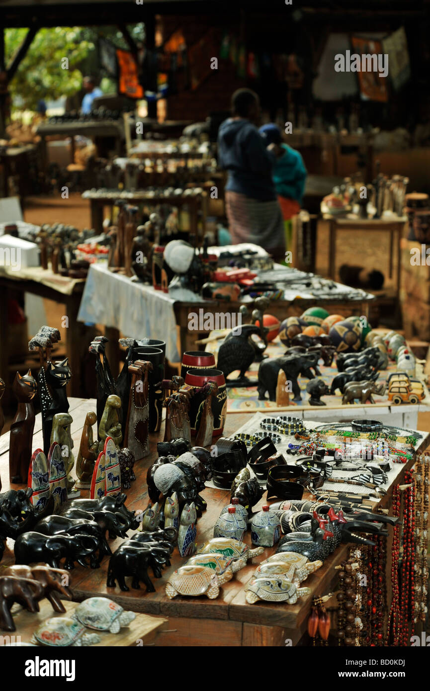 Malkerns, Swaziland, Swazi Candles open air market, ornaments on ...