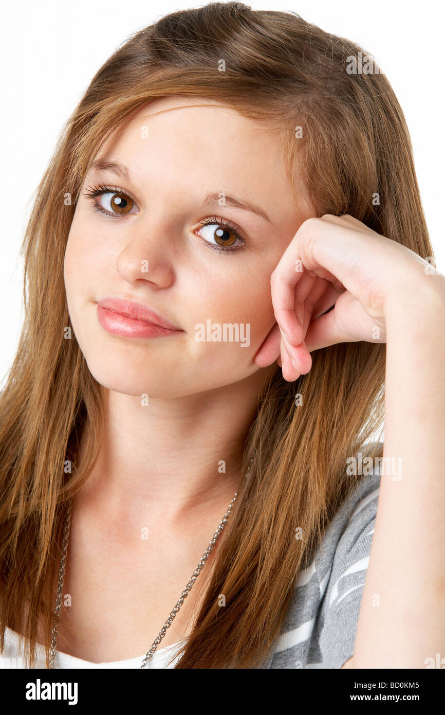 Portrait Of Smiling Teenage Girl Stock Photo - Alamy