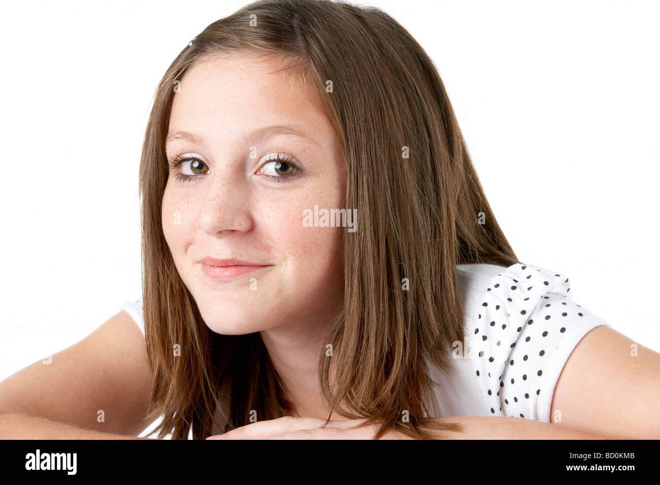 Portrait Of Smiling Teenage Girl Stock Photo - Alamy