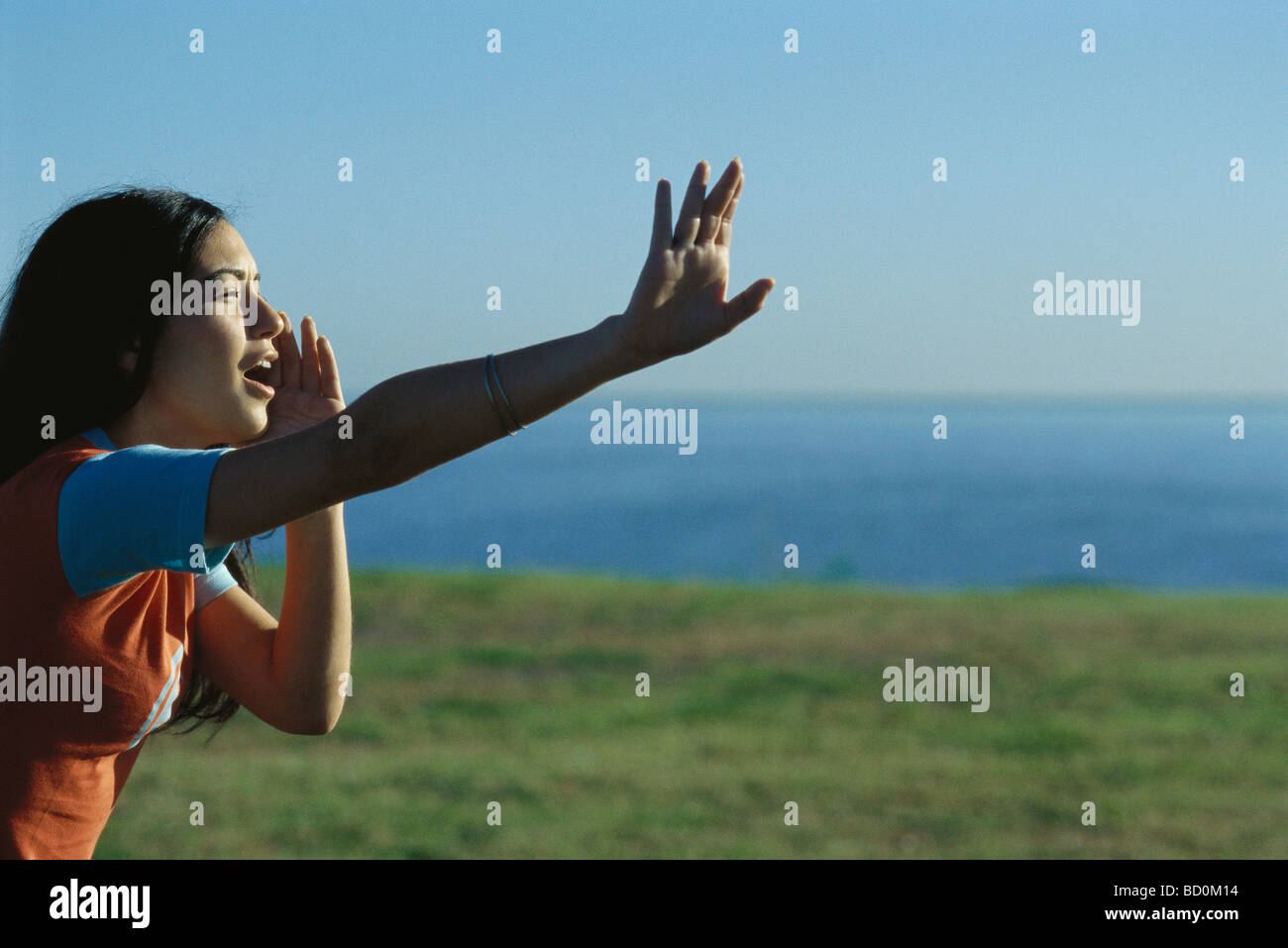 Woman beckons hand in hi-res stock photography and images - Alamy