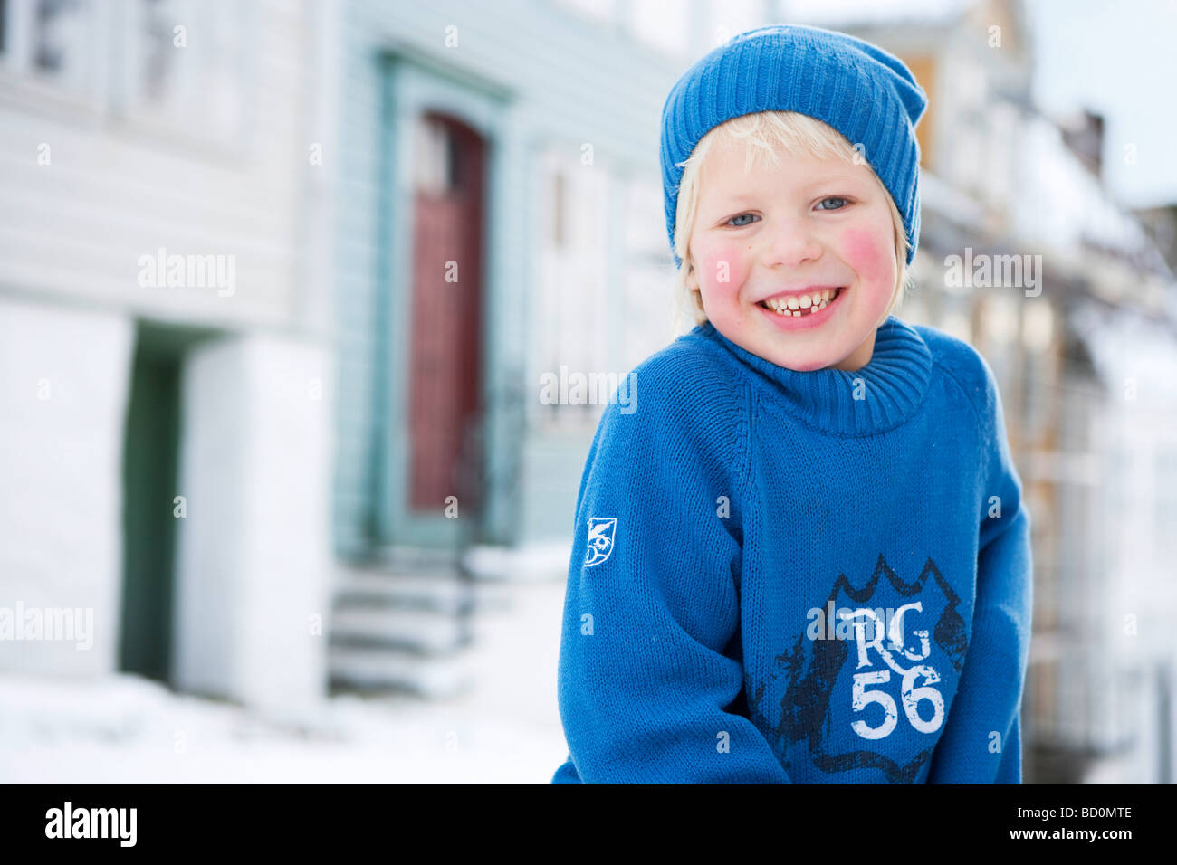 Scandinavian boy smiling Stock Photo - Alamy