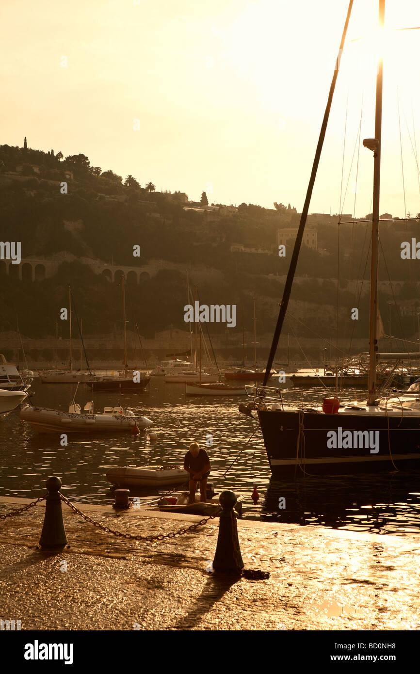 Port scene Villefranche sur Mer French Riviera Provence Alpes Cote d ...
