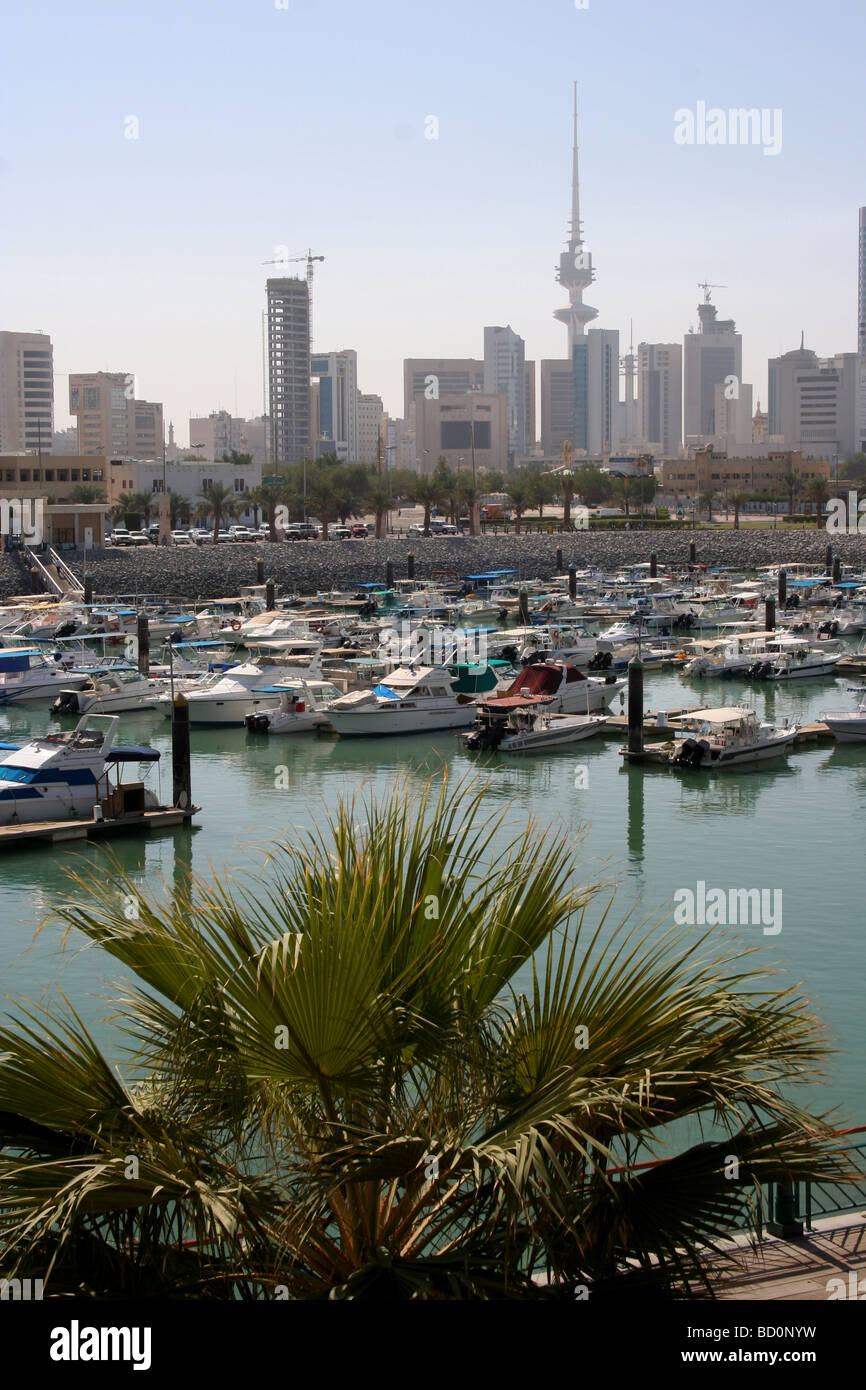 Kuwait City Skyline Marina Boats Stock Photo - Alamy