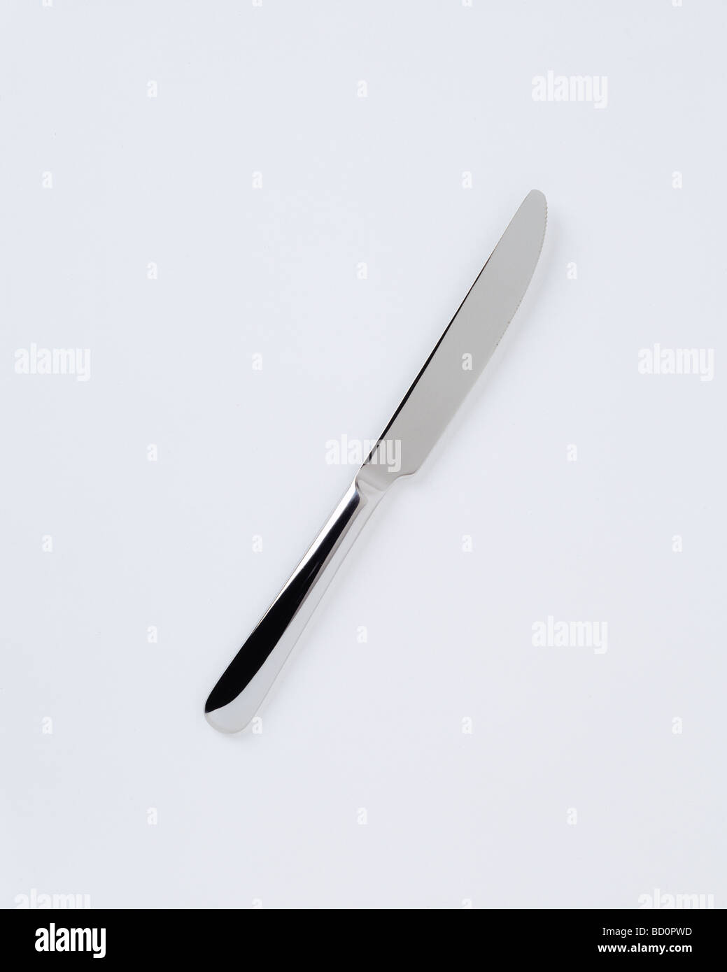 silver knife on white background Stock Photo - Alamy