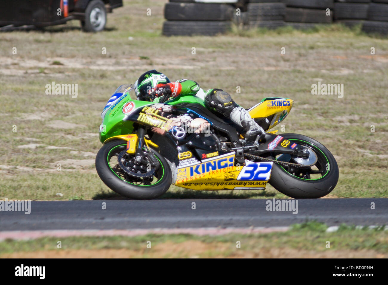 A motor cycle rider taking part in a race at Killarney race track near ...