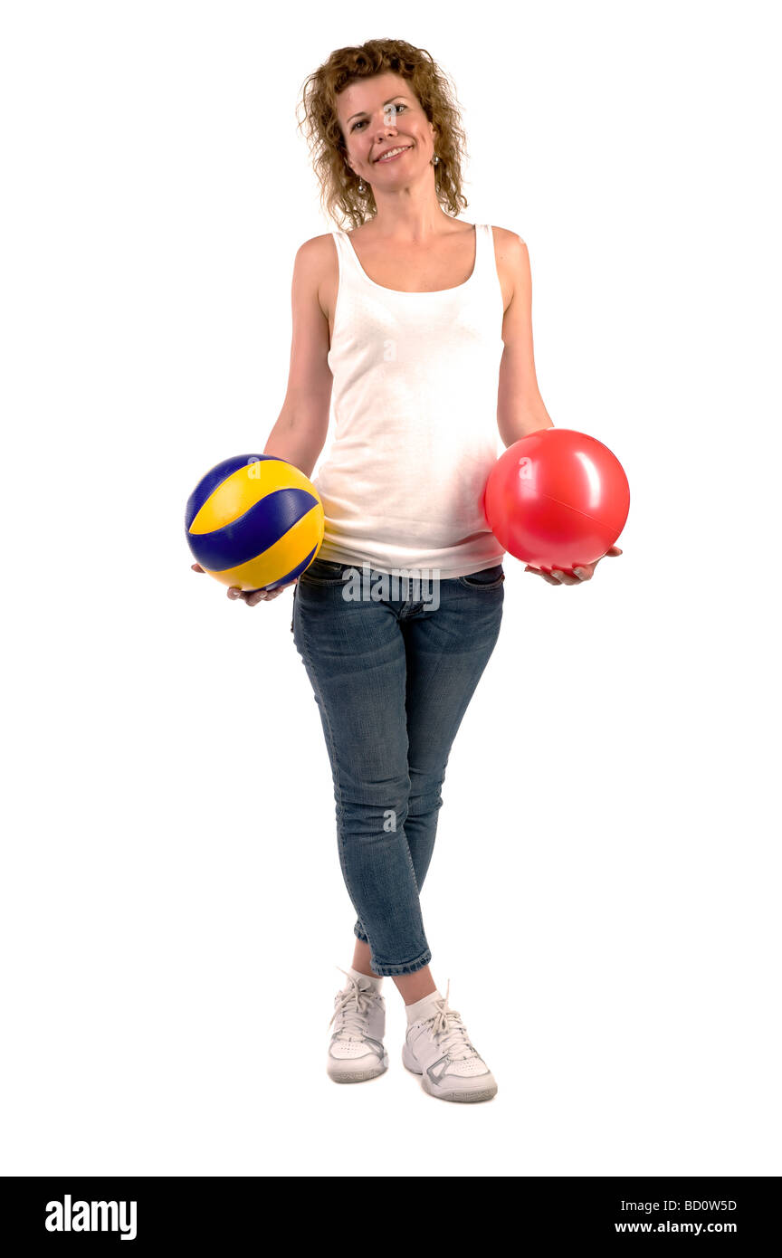 Woman ball excercise hi-res stock photography and images - Alamy