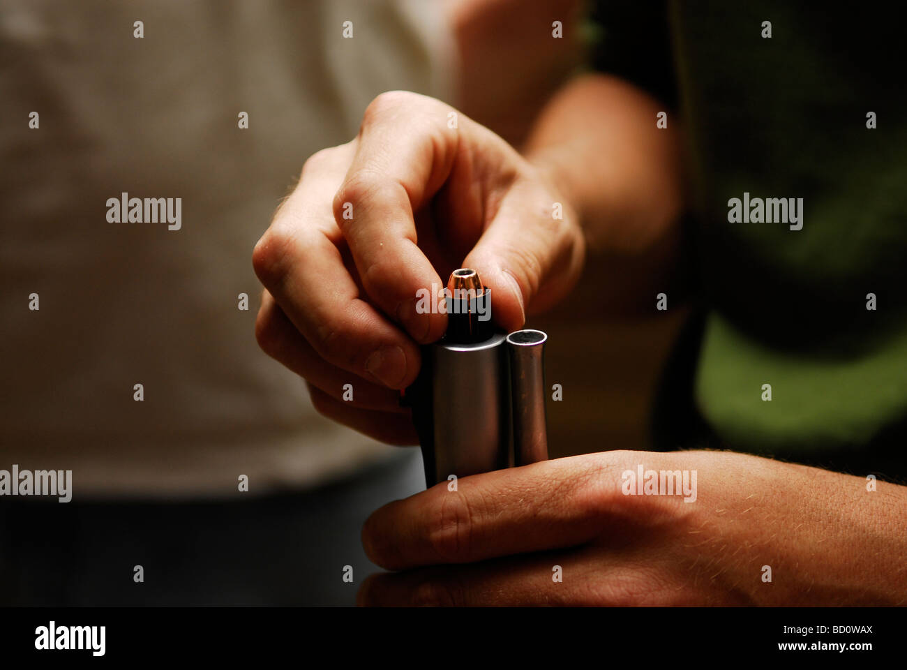 Loading a Muzzleloader Stock Photo - Alamy