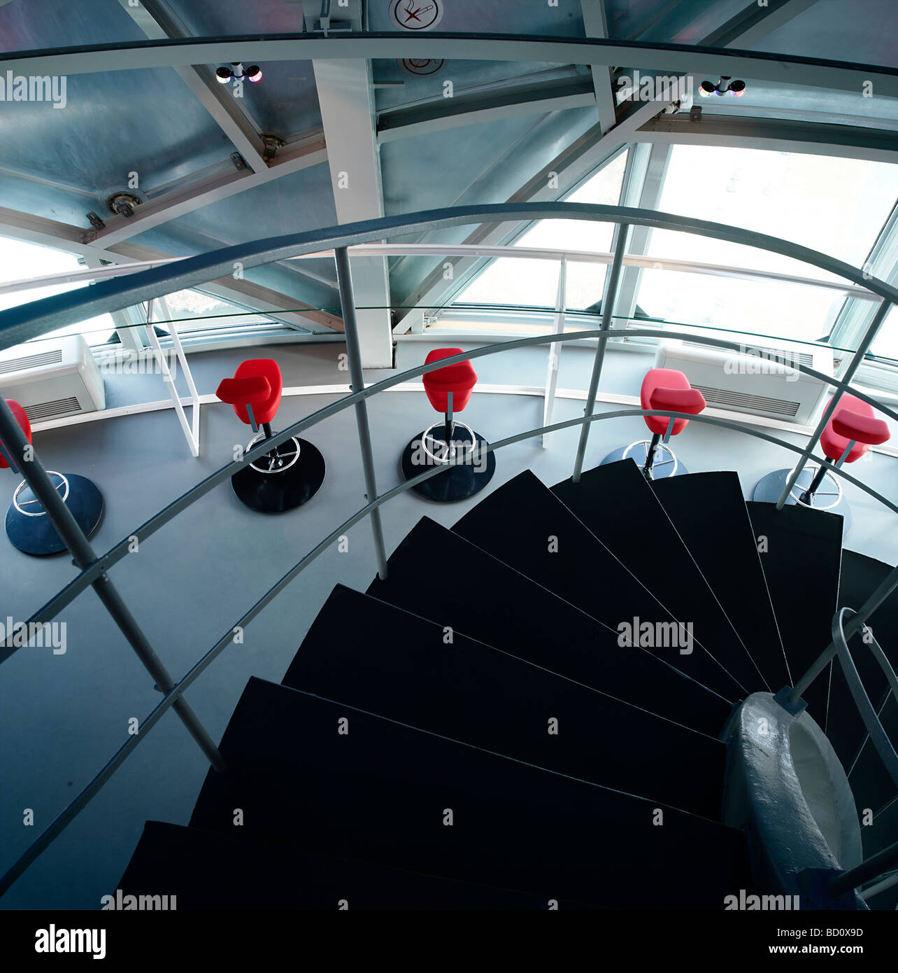 outlook post with spiral staircase Stock Photo - Alamy