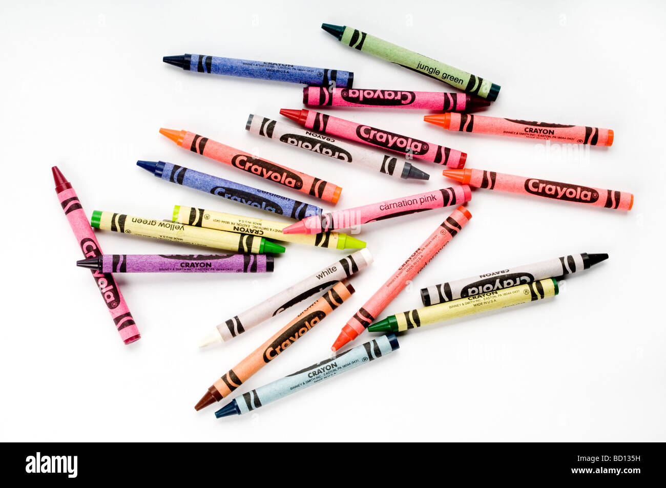 wax markers on white Stock Photo - Alamy