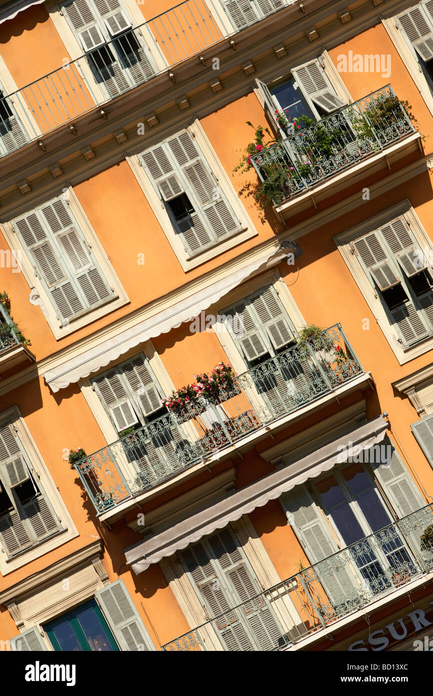 Facade of port buildings Nice Provence Alpes Cote d Azur French Riviera ...
