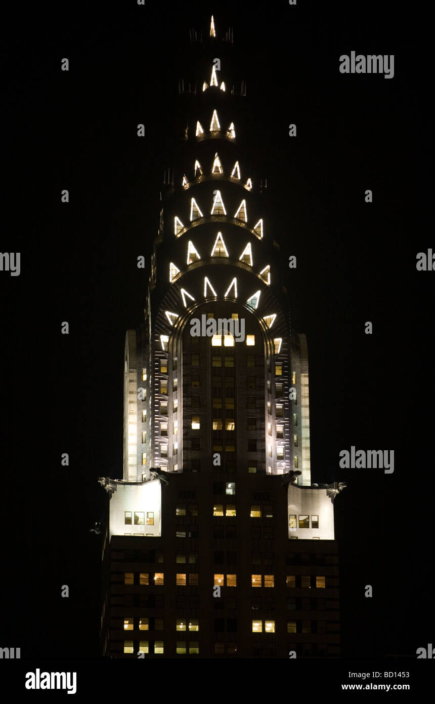 The Chrysler Building in New York City at night Stock Photo - Alamy