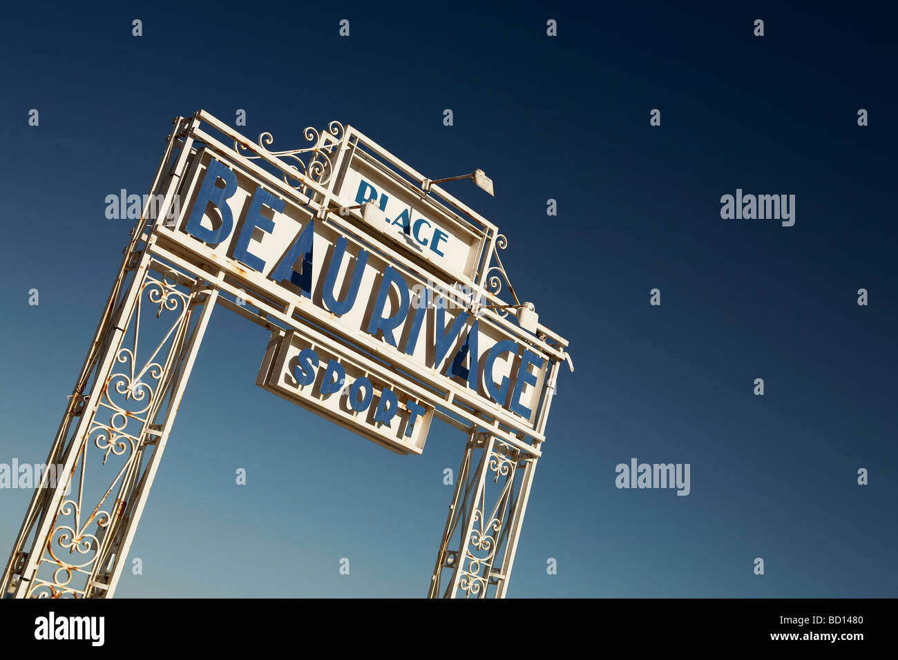 Beau Rivage beach signage Promenade des Anglais Nice Provence Alpes ...
