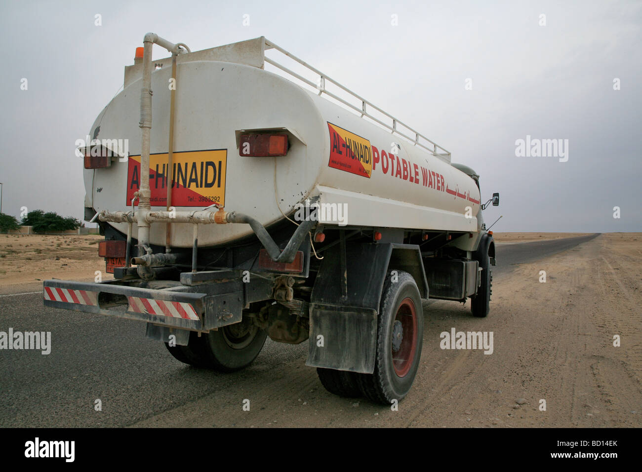 Potable Water Storage Truck in Kuwait desert Stock Photo - Alamy