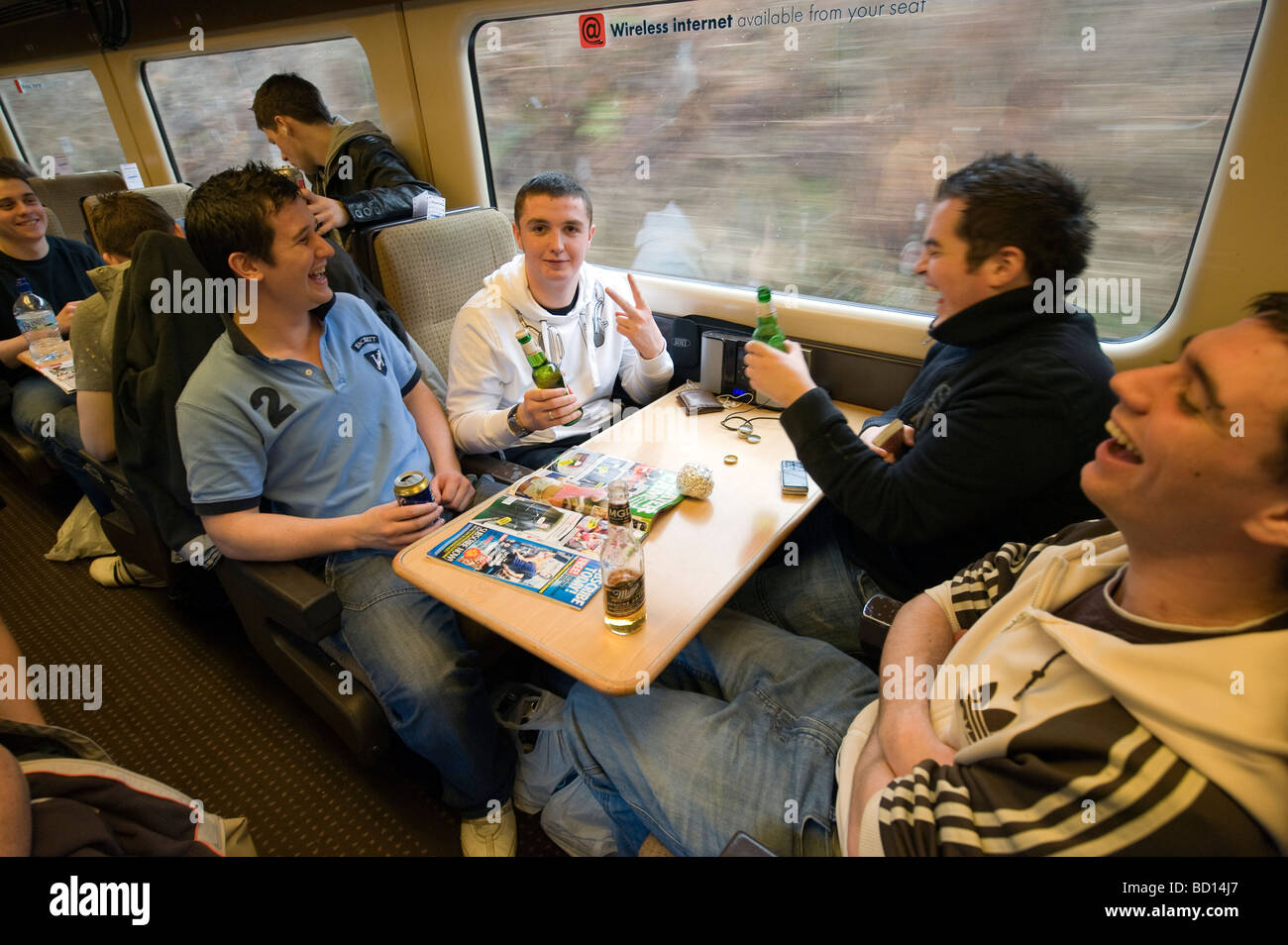 Football fans travel train hi-res stock photography and images - Alamy