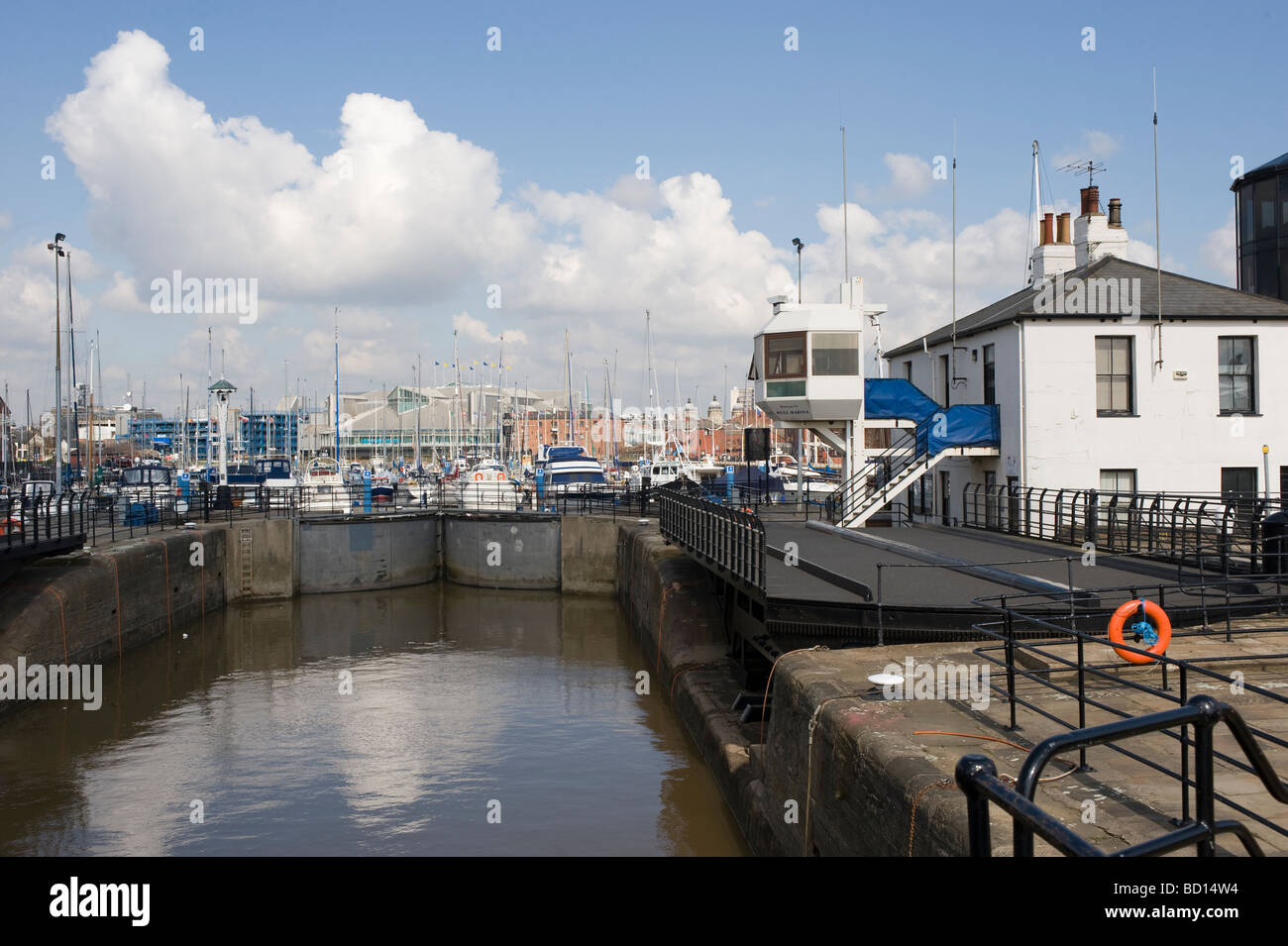 Entrance to Hull Marina, Kingston upon Hull, Yorkshire, England, Uk ...