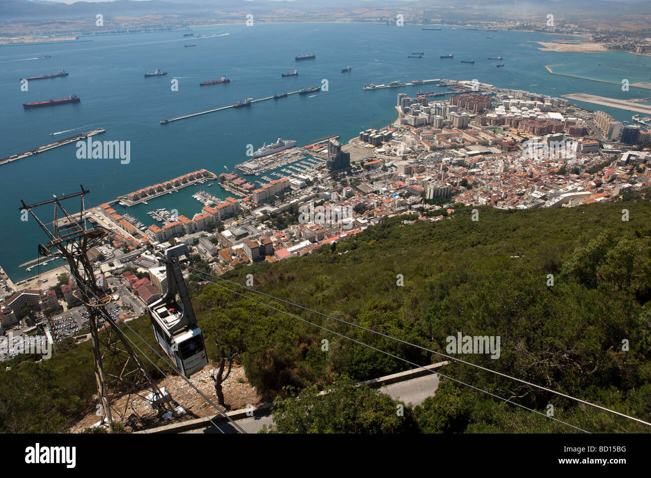 Gibraltar cable car harbour hi-res stock photography and images - Alamy