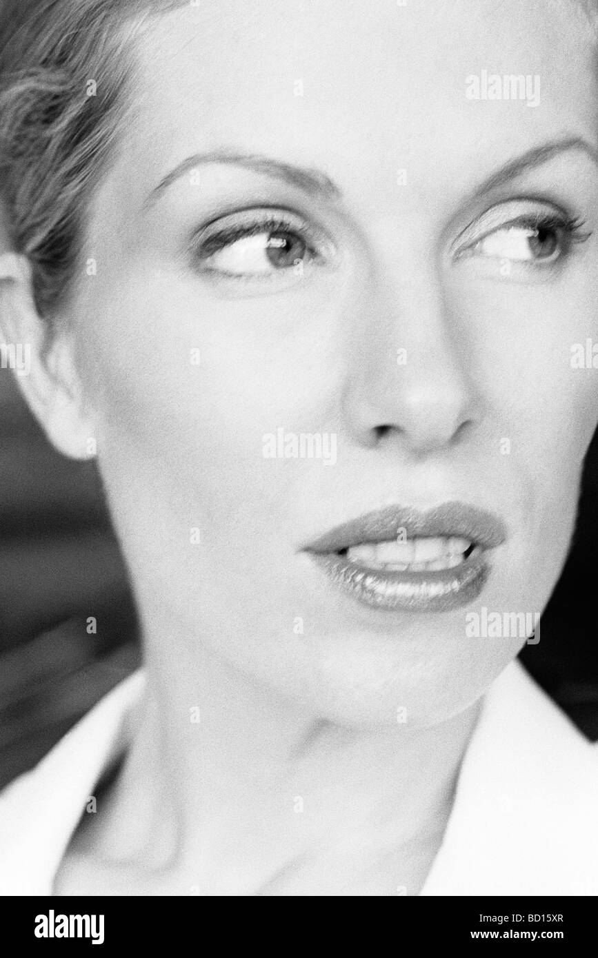 Portrait shot pretty woman Black and White Stock Photos & Images - Alamy