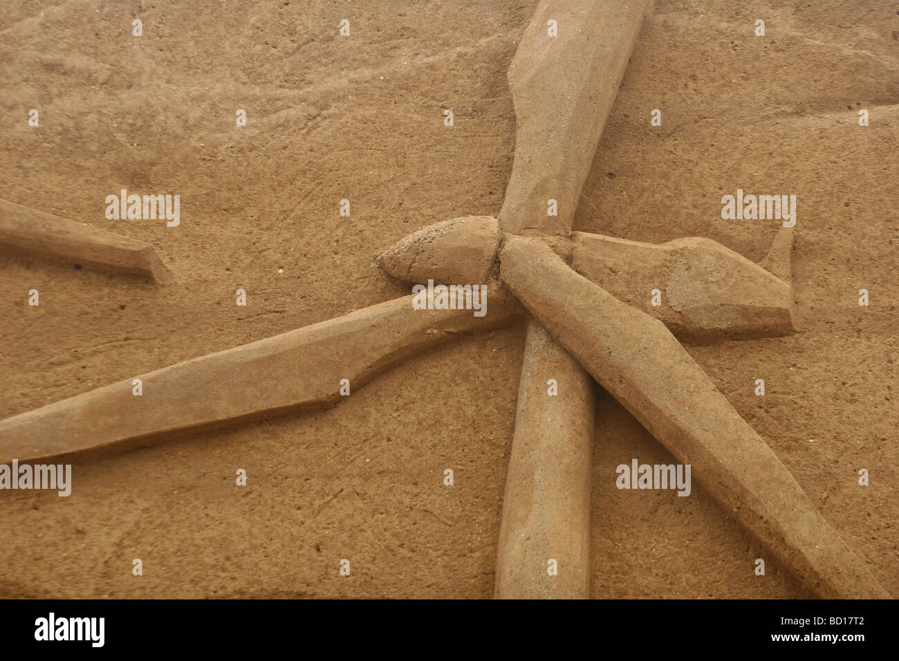 Wind power: sculpture in the sand Stock Photo - Alamy