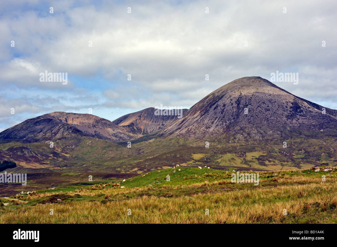 Beinn Dearg Bheag, Beinn Dearg Mhor and Beinn na Caillich, from Strath ...