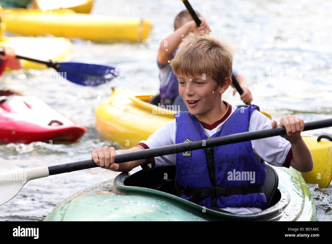 Group teenagers kayaking on regents hi-res stock photography and images ...