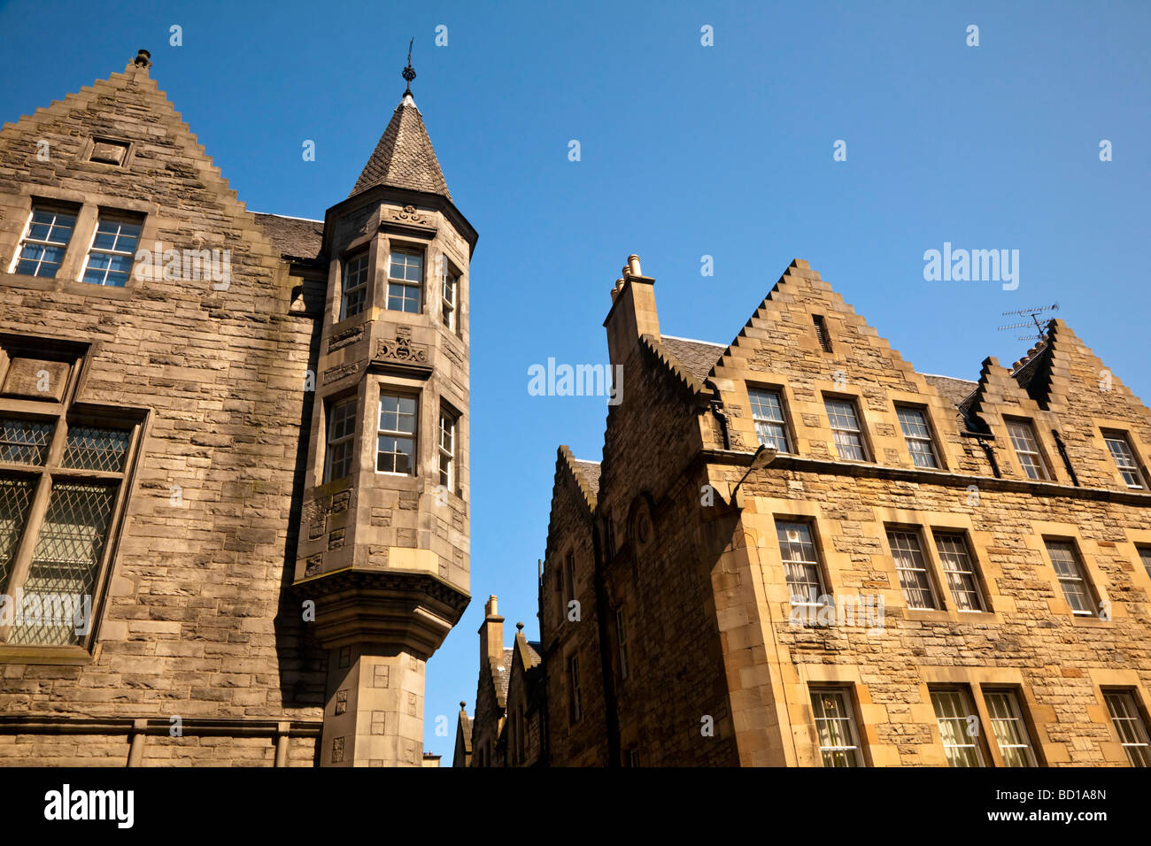 Rooftops of Reformation-era buildings, Old City, Edinburgh, Scotland ...