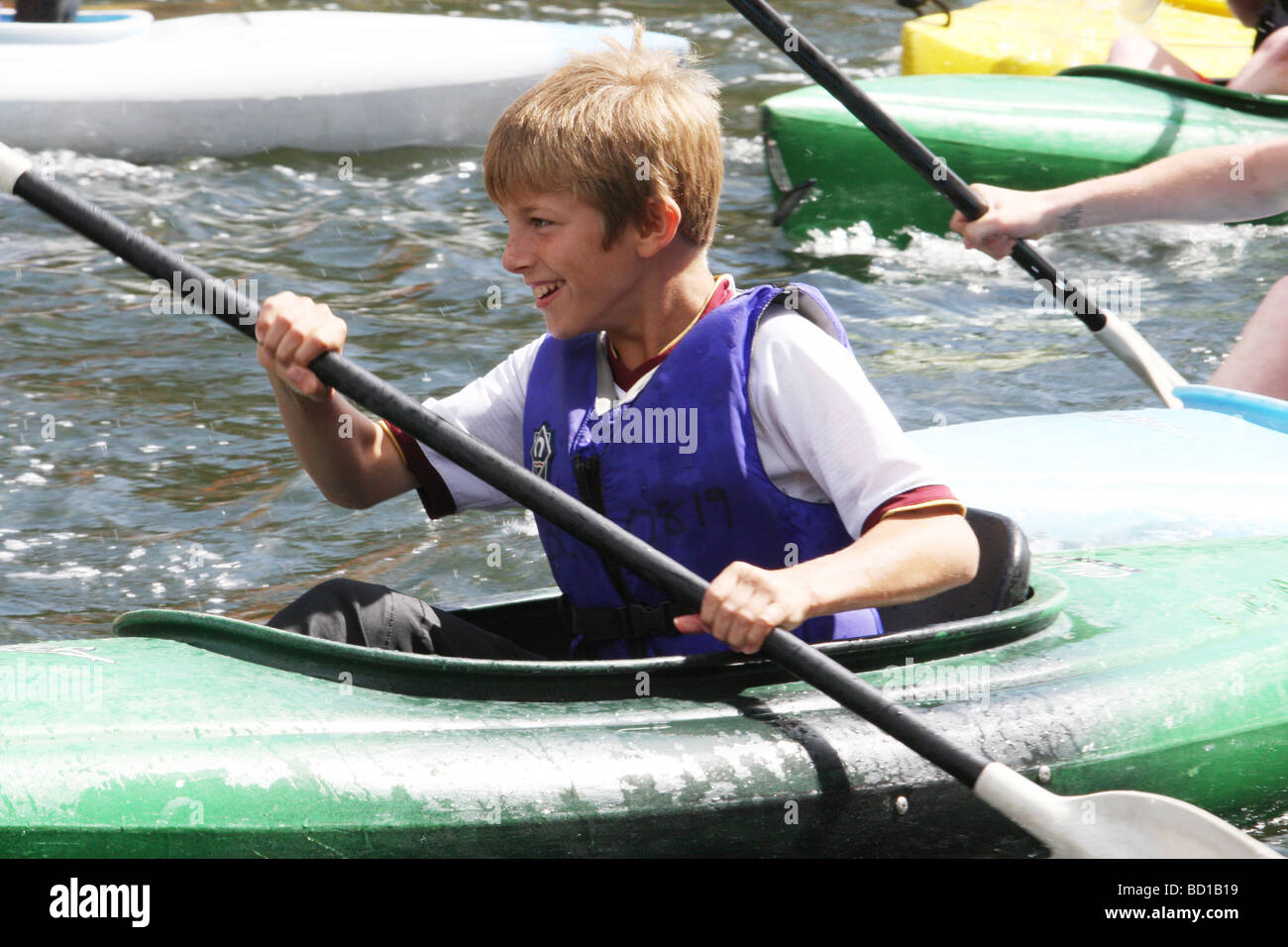 Group teenagers kayaking on regents hi-res stock photography and images ...